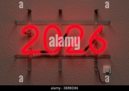 New year 2026 holiday concept. The number 2026 near old isolated on ...