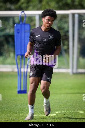 Anderlecht's Elyess Dao pictured in action during a training session at ...