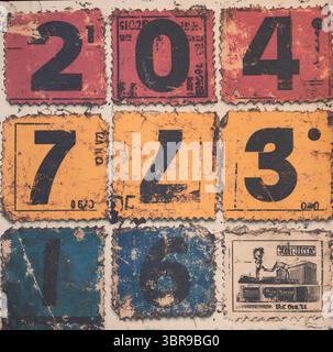 vintage tickets, retro diaries, vintage-style number stamps Stock Photo ...