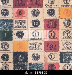 vintage tickets, retro diaries, vintage-style number stamps Stock Photo ...