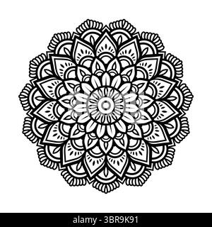 Zen art doodle ornate abstract background. Hand drawn white on black ...
