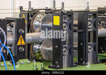 Roll Forming Gutter Making Line Metal Pipes Factory Production Stock ...