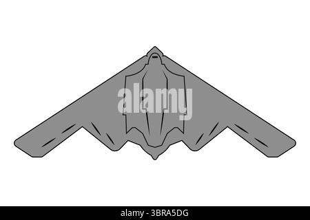 B2 bomber aircraft vector illustration. B-2 modern war plane with lines ...