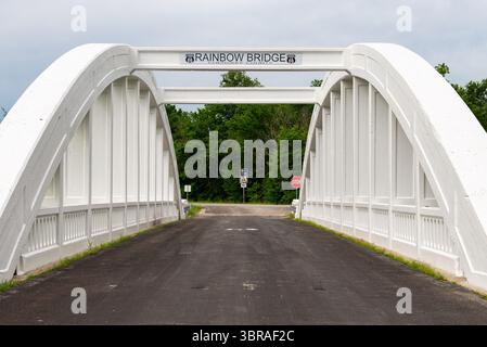 The historic Brush Creek Bridge, also known as the Rainbow Bridge, on ...