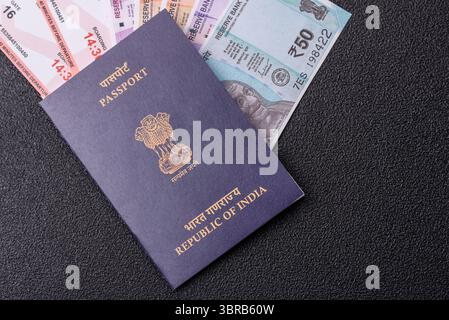 Indian passport and tickets for travelling, flying and doing business ...