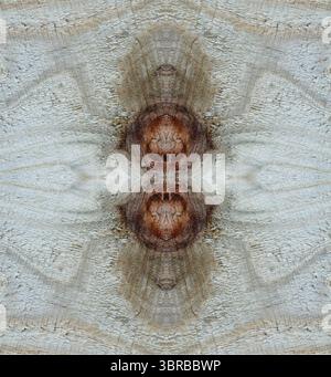 Double-symmetry fourplex composite image of wood grain and knots ...