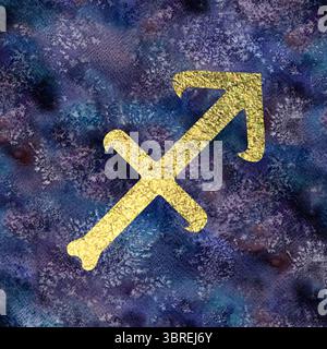 Golden Zodiac Sign Sagittarius on a White Background Stock Photo - Alamy