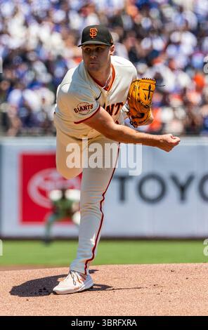 San Francisco Giants pitcher Landen Roupp during a baseball game ...