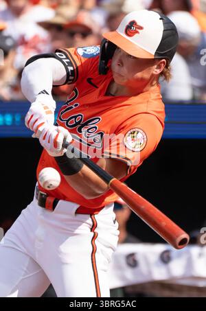 Baltimore Orioles' Jackson Holliday in action during a baseball game ...