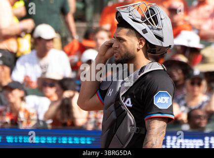 Miami Marlins' Agustin Ramirez in action during a baseball game against ...