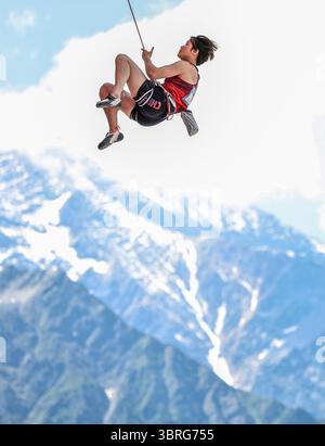Charmonix, France. 12th July, 2025. Pan Yufei of China competes during ...