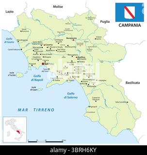 Map of Campania Stock Photo - Alamy