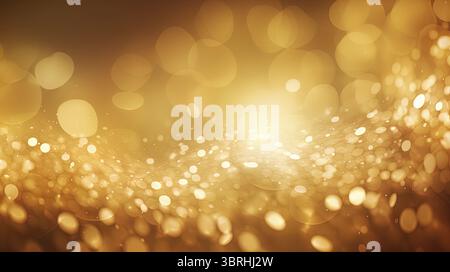 Gold glitters background. shimmering blur spot lights Bokeh Shiny gold ...