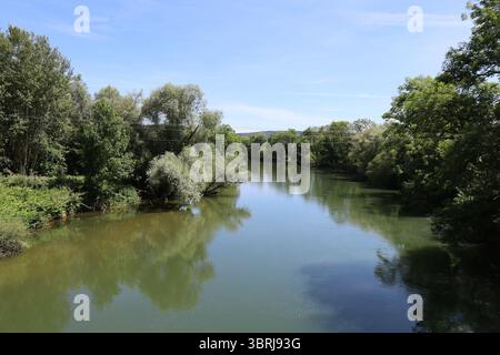 The Loue River, town of Arc et Senans, Doubs department, France Stock ...