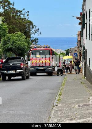 Emergency vehicles including an ambulance and rescue truck from ...