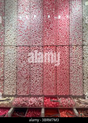 Colorful candy shop display featuring sweet dessert treats clear bin ...