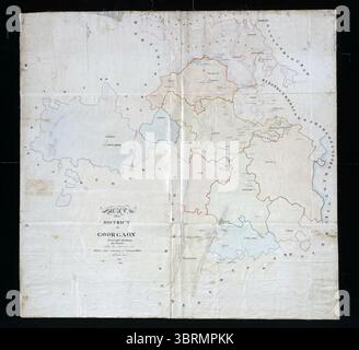 Map of Gurgaon District showing the boundaries after transfer, 1841 ...