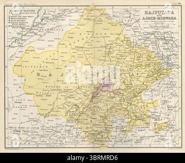 India: Imperial Gazetteer of India map of 'Rajputana with Ajmer-Merwara ...