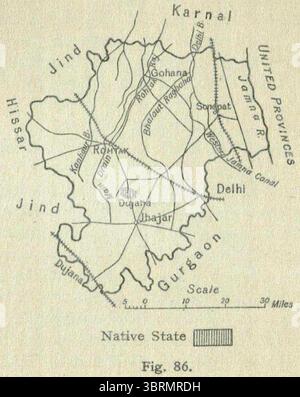 Map of Punjab Province, British India, published in 'The Panjab, North ...