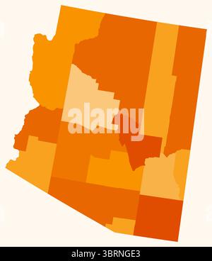 Map of Arizona with counties. Just a simple state border map with ...