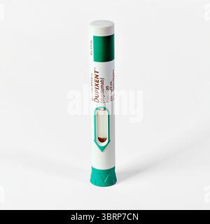 Packaging and injection pen for Dupixent (dupilumab), an injectable ...