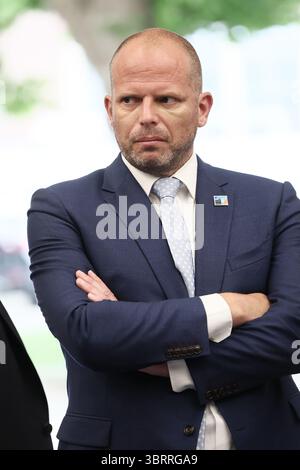 Minister of Defence Theo Francken pictured during the baptizing ...