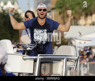 Tampa Bay Lightning defenseman Cal Foote (52) before an NHL hockey game ...