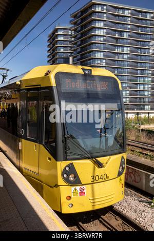 Bee Network Metrolink tram to Manchester Piccadilly as seen at ...