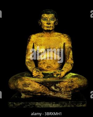 Statue of seated scribe, 5th Dynasty, Old Kingdom, Museum of Egyptian ...