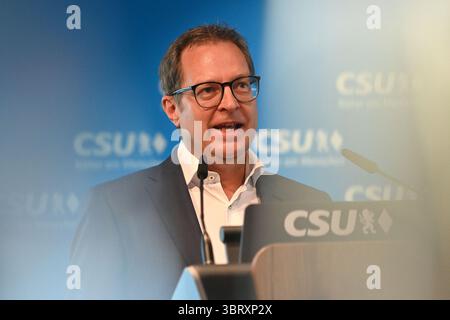 Martin Huber, CSU General Secretary, recorded during an interview in ...