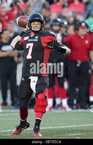 Saskatchewan Roughriders quarterback Trevor Harris stands on the field during a walkthrough ...