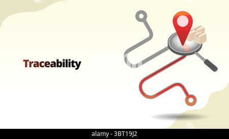 Traceability and product quality control vector illustration. Cartoon ...