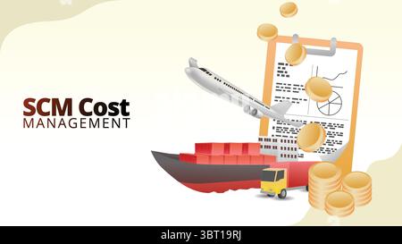 supply chain risk concept. supply chain managemnt isometric 3d style ...