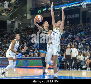 Chicago Sky guard Rebecca Allen (9) during pregame of the WNBA regular ...