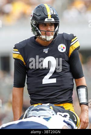 Pittsburgh Steelers quarterback Mason Rudolph (2) is taken down by ...
