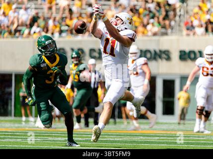 Iowa State tight end Chase Allen (02) participates in a drill at the ...