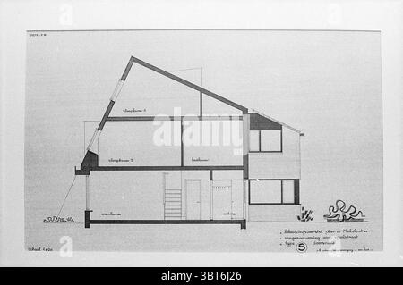Architectural Drawing Cross section through double storey residential ...