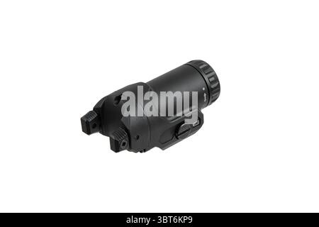 Compact tactical weapon flashlight with rail mount for improved target ...