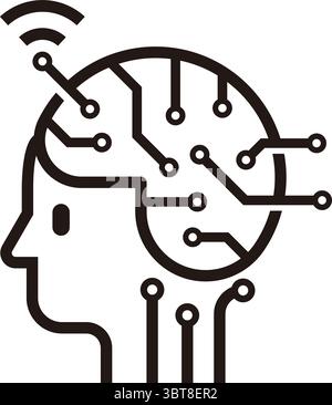 Artificial intelligence brain computer interface concept Stock Vector ...