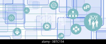 Concept of workshop with connected icons Stock Photo - Alamy