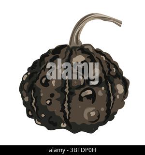 Funny small decorative pimpled pumpkin illustration isolated on white ...