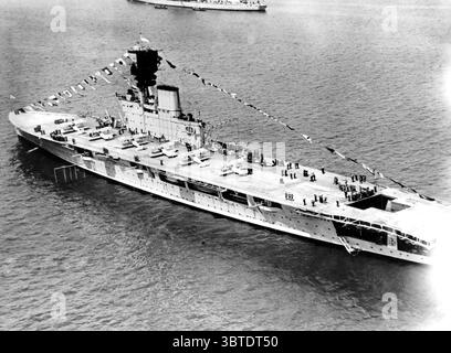British aircraft carrier tender HMS Hermes Stock Photo - Alamy