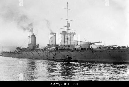 British Royal Navy HMS Queen Mary - a Lion class battlecruiser . 1914 ...