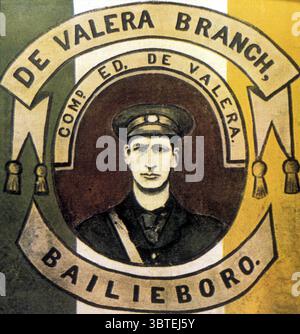 Eamon De Valera, head-and-shoulders portrait, facing front, wearing cap ...