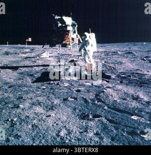 Aldrin with experiment Stock Photo - Alamy