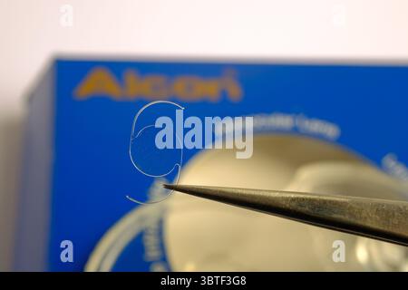 Cataract surgery: Implantation of an artificial intraocular lens Stock ...