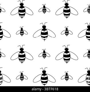 Happy bee. Seamless pattern. Invitation gesture. Wildlife object ...