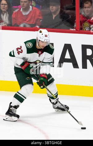 Minnesota Wild left wing Kevin Fiala skates against the Calgary Flames ...