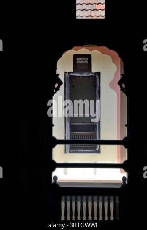 Inner view of an old house (wada), named Dhepewada, Girivan, Near Pune ...
