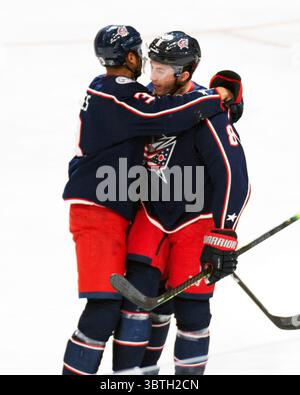 Columbus Blue Jackets defenseman Zach Werenski (8) plays against the ...